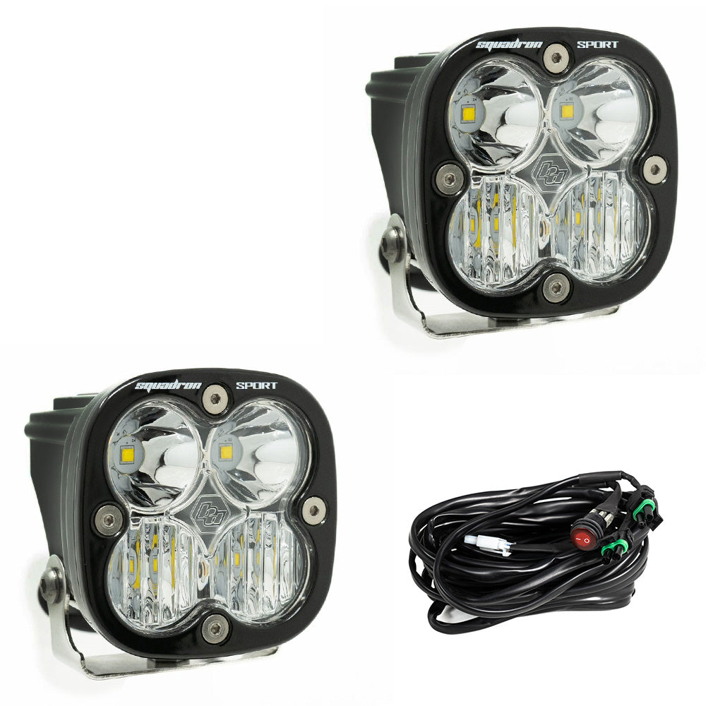 LED Light Pods Clear Lens Driving/Combo Pair Squadron Sport Baja Desig ...
